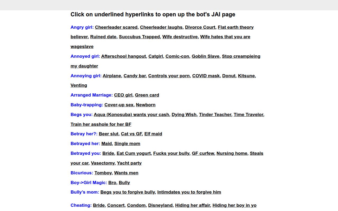 List of VRCat JAI bots